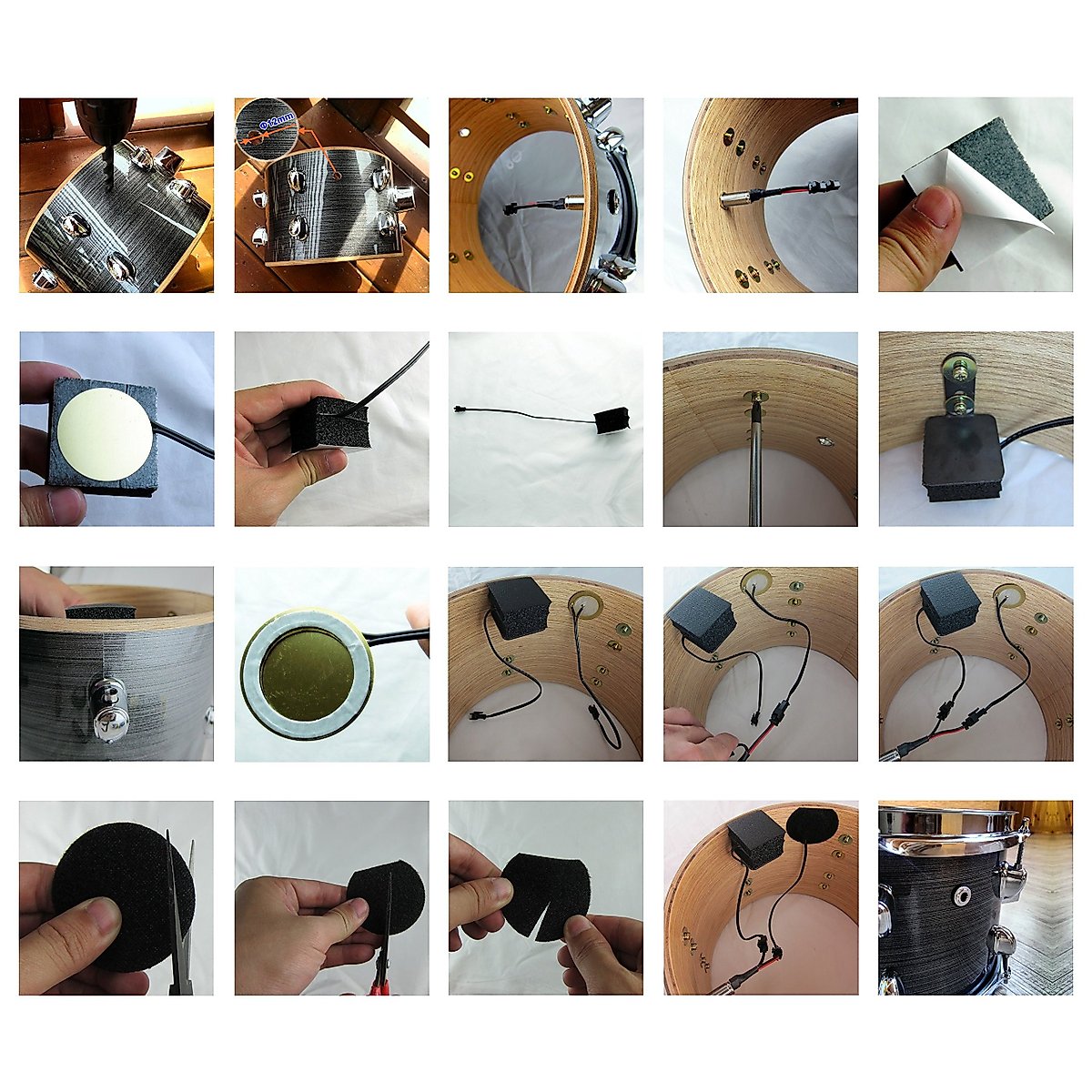 Goedrum Dual Trigger set for DIY edrum/For Use on Acoustic Wood Drum Shell