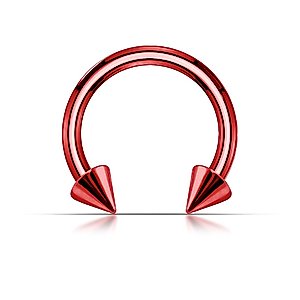 AtoZ Piercing Colorful Red Neon Anodized 16 Gauge - 8MM Length 316L Surgical Steel CBB with Cone Body Jewelry