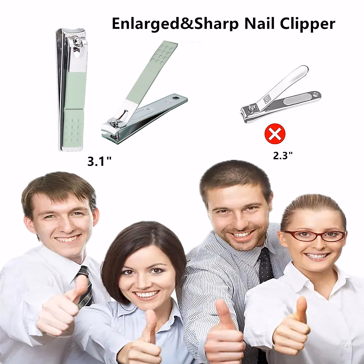 Manicure Set Nail Clipper Set Men Women Toe Finger Nail Clipper Personal Care Tools with Portable Travel Case Manicure Pedicure Tools Grooming Kit Gift for Men Women Family Friends Wife(Green)