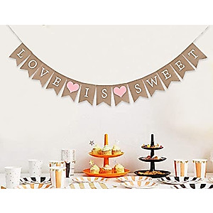 Love is Sweet Burlap Banner - Love is Sweet Decorations, Sweets Burlap Banner,Baby Shower,Photo Decoration Props, Rustic Wedding Bridal shower Decor