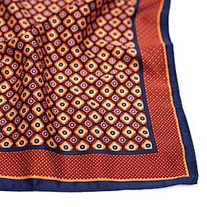 BELLUNO Pocket Square 6 pcs with 3 Folds Holders, Penetrating Printed Handkerchiefs Set for Men