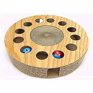 MIAOXSEN Cat Toy with Sturdy Scratching Pads and 2 Jingly Balls for All Ages of Cats