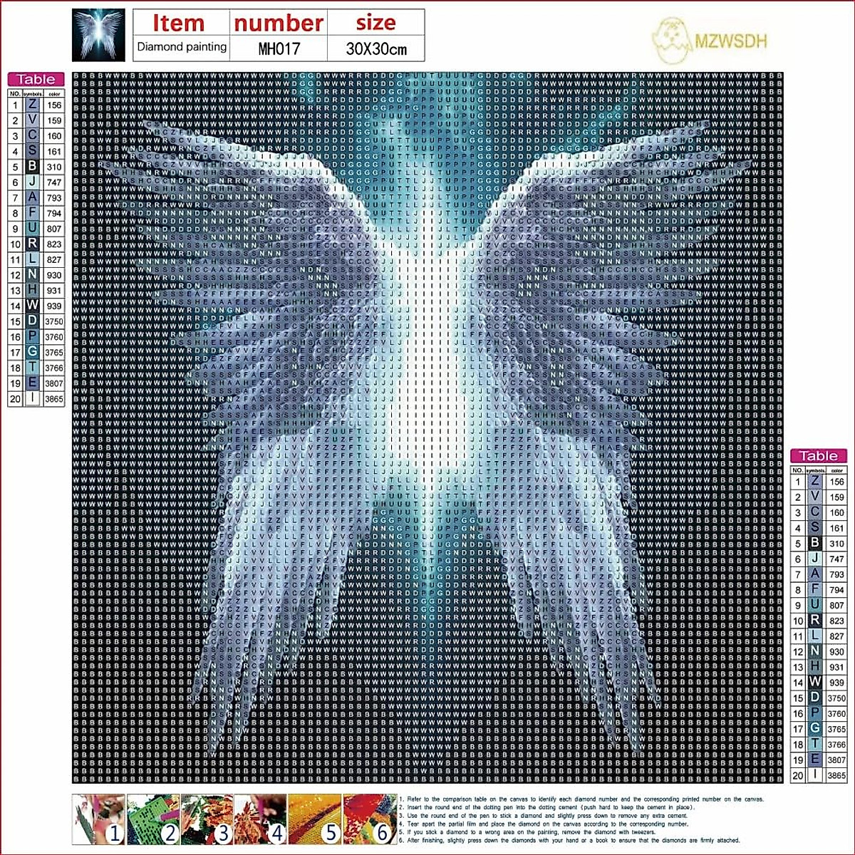 MZWSDH Feather Wings Diamond Painting for Adult 5D Full Round Diamond Painting by Numbers Angel Wing Diamond Painting Arts Crafts Kit for Children Home Decor Gift (12 X 12 Inches)