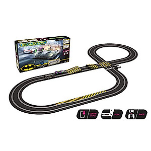 Scalextric Batman vs Joker 1:32 Spark Plug Slot Car Race Track Set C1415T, Black