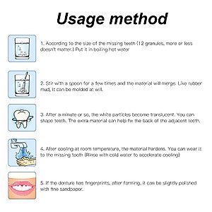 100g Moldable Thermal Fitting Bead, Temporary Tooth Filling Repair Accessory for Halloween Party Teeth Replacement Kit Restoration