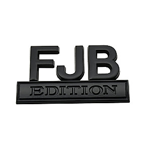 2pcs FJB Edition Emblem - Badgeslide The Original FJB Edition Emblem Fender Badge, Car Truck 3D Letter Emblem Badge Sticker Decal (Black)