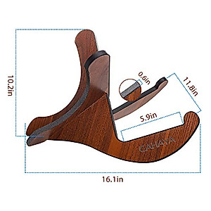 CAHAYA Guitar Stand Universal Wooden Guitar Stand X-Frame Style Portable String Instrument Holder with Soft Rubber Covering for Acoustic Classical Bass Guitars CY0180
