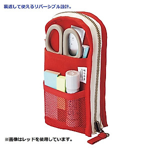 Lihit Lab A7903-3 HINEMO Stand Pen Pouch, L, Red