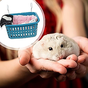 PATKAW Hamster Hammock Small Rat Hammock Winter Warm Hanging Basket Bed with Removable Cushion Blanket Hamster Cage Accessories for Guinea Pig Chinchilla Ferret Hamster Hanging Hammock