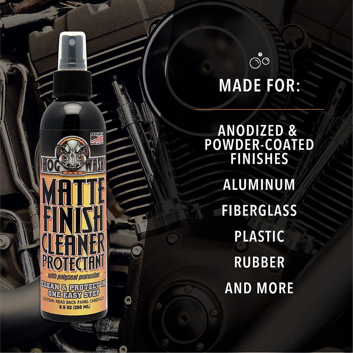 Liquid Performance Hogwash Matte Finish Cleaner and Protectant - 8.5 oz Motorcycle Bike Cleaner Spray - Also Works Great on Motorcycle Helmets - Removes Dirt and Grime