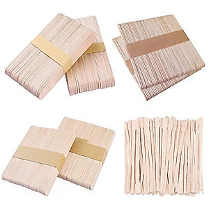 Liphontcta 400 Pcs Wax Spatulas, Wooden Wax Applicator Sticks Disposable Wooden Waxing Stick Hair Removal Stick Garden Sculpture Outdoor Decoration