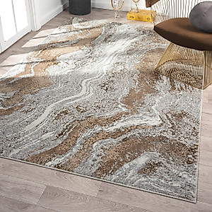 LUXE WEAVERS Marble Abstract Area Rug, Beige 6x9