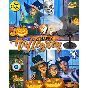 Christmas Projector Lights Outdoor Decorations, KITASST Upgrade Led Xmas Halloween Snowfall Santa Projection Lamp, Waterproof Landscape Lighting for Party Garden Holidays House Indoor Outside(Black)