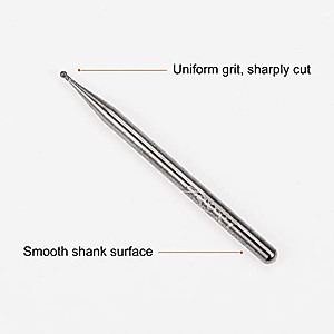 HARFINGTON 30pcs Diamond Grinding Burrs Carving Bits 1mm Ball Shape Head Mounted Point 1/8 Shank for Rotary Tool