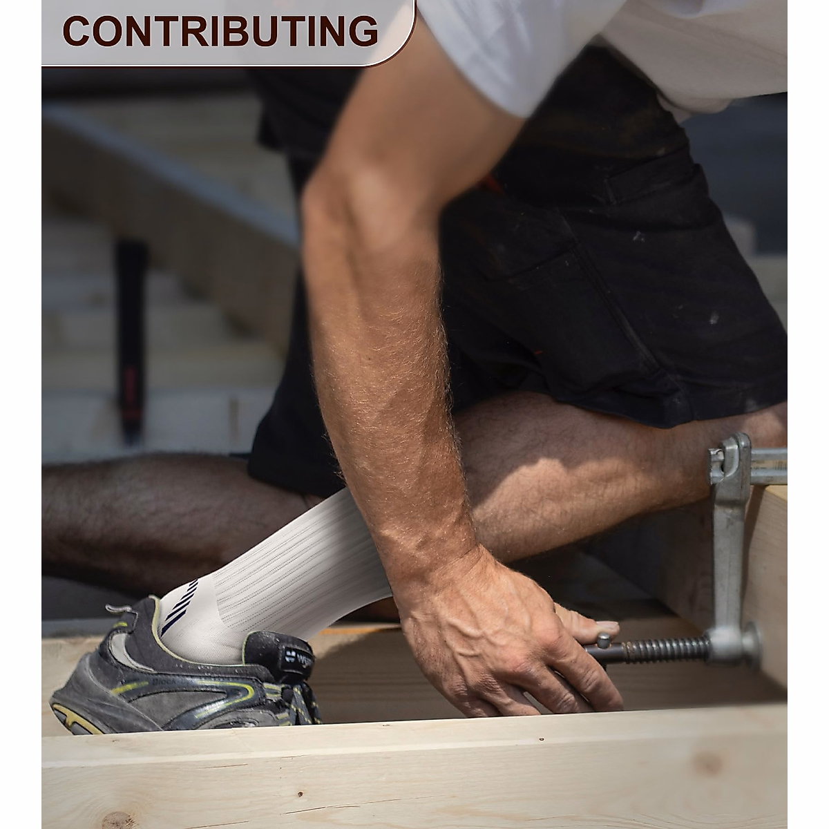 BULLIANT Compression Socks for Men 6Pairs, Athletic Crew Socks Cushioned For Men Sports Running-Arch Support(6Pairs,Shoes Size:Men 9-10)