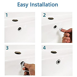 Sink Overflow Trim Ring 2 Packs, Bathroom Kitchen Sink Basin Overflow Sink Hole Cover Solid Weight, Fit for 0.8 Inch-0.91 Inch Sink Trim Holes, Copper, Matte Black