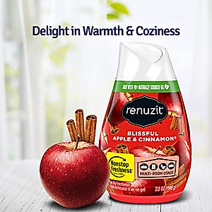 Renuzit Adjustable Solid Gel Air Freshener Cones, Apple & Cinnamon, Nonstop Freshness, 7 Ounces, 12 Cones