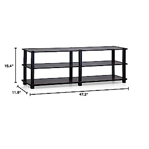 Furinno 14038DC/BK TST No Tools 3-Tier Wide Shoe Storage Rack, Dark Cherry/Black