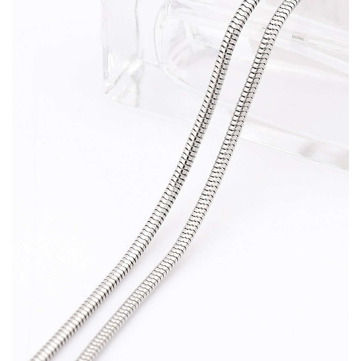 NVENF Long Sweater Chain Double Circle Pendant Necklace Bold Snake Chain Women Statement Necklace (Silver-tone)