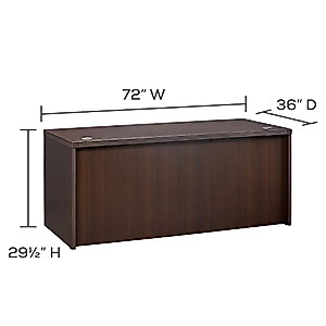 Safco Mayline ARD7236LDC Aberdeen Desk, 72", Mocha Laminate