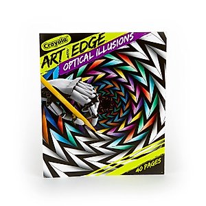Crayola Art With Edge Optical Illusions Coloring Pages (40pgs), Adult Coloring, 3D Art, Gift for Teens & Adults