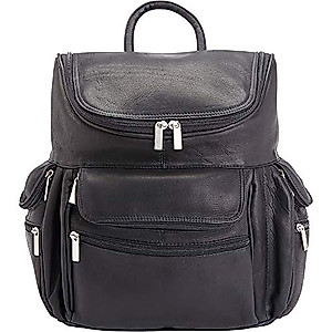 Royce Leather Executive 15" Laptop Backpack Handcrafted in Colombian Leather, Black, One Size