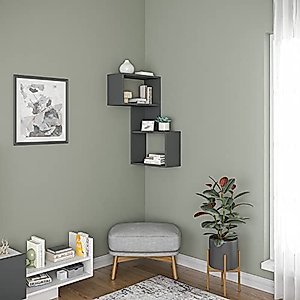 Ada Home Décor Wingate Wall Shelf, 19'' x 34'' x 8'', Anthracite