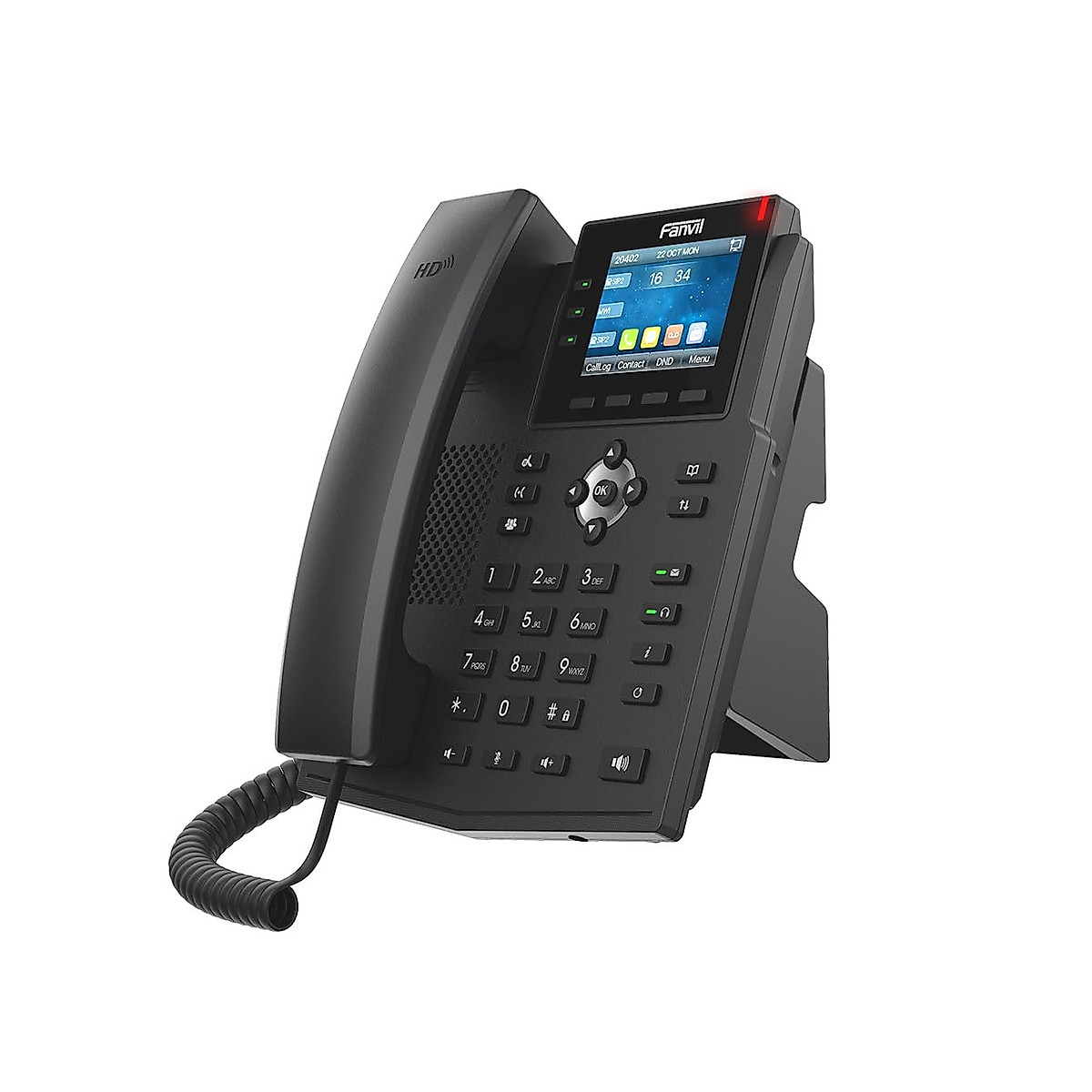 Fanvil X3U Enterprise VoIP Phone, 2.8-Inch Color Display, 6 SIP Lines, Dual-Port Gigabit Ethernet, Power Adapter Not Included