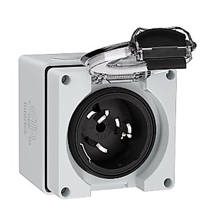 Muelnmey 50Amp Power Inlet Box,NEMA SS2-50P 125/250Volt 12500W Inlet Generator Plug Outdoor dustproof and Weatherproof for Electric Vehicles, generators, Welding Machines, etc.ETL Listed.