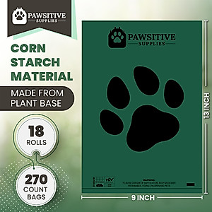 Pawsitive Supplies Eco-Friendly Poop Bags - 270 Bags Made from Cornstarch, Unscented and Perfect for Your Daily Walks