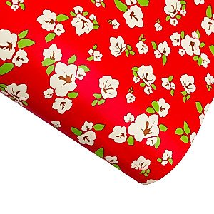 Yifely Vintage Red Shelving Paper Peel & Stick Floral Shelf Liner Countertop Drawer Sticker Redo Old Locker 17.7 Inch by 9.8 Feet