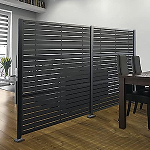 Barrette Outdoor Living 73030581 Boardwalk Decorative Screen Panel, Black