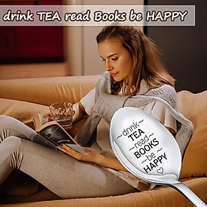 Cute Tea Spoon for Hot Tea Fancy Reading Gifts for Best Friend Birthday Gifts for Women Daughter Son Christmas Gift for Men Boyfriend Husband Gift from Wife Girlfriend Stocking Stuffers for Girls Boys