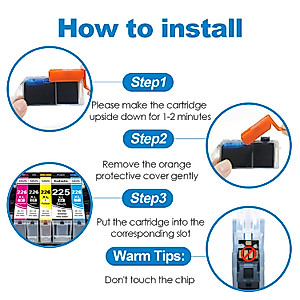 GALADA Compatible Ink Cartridge Replacement for Canon PGI-225 CLI-226 for Pixma iP4820 iP4920 iX6520 MG5120 MG5220 MG5320 MG6120 MG6220 MG8120 MG8120B MG8220 MX712 MX882 MX892 225/226 15pack