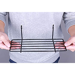 Kaforise Hanging Straight Shelf for Wire Wall Grid Panel, Small Wire Wall Organizer and Display Shelf, Size 9.8"X3.9" ,Black Painted