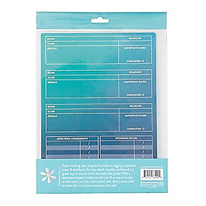 7" x 9" Snap-in Dashboard - Wet Erase, Reusable, Double Sided Surface for Tracking Projects and Exams Version 2. Fits 7" x 9" or 8.5" x 11" Planners and Notebooks by Erin Condren