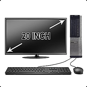 Dell Optiplex 990 Desktop Computer Package - Intel Quad Core i5 3.1-GHz, 16GB RAM, 2 TB, DVD-RW Drive, 20 Inch LCD Monitor, Keyboard, Mouse, WiFi, Bluetooth, Windows 10 (Renewed)