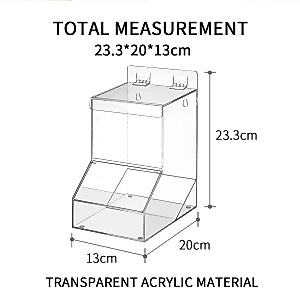Acrylic Storage Container-Laundry Pods, Coffee Capsules Holder, Dishwasher Pod, Candy Dispenser, and Wall-Mountable Organizer for Snacks, Toys, and More - 23.3cm Height, 20cm Width, 13cm Depth