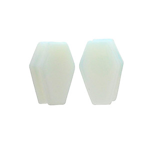 Mystic Metals Body Jewelry Pair of Opalite Stone Coffin Shaped Double Flare Plugs (STN-650) (1" (25mm))