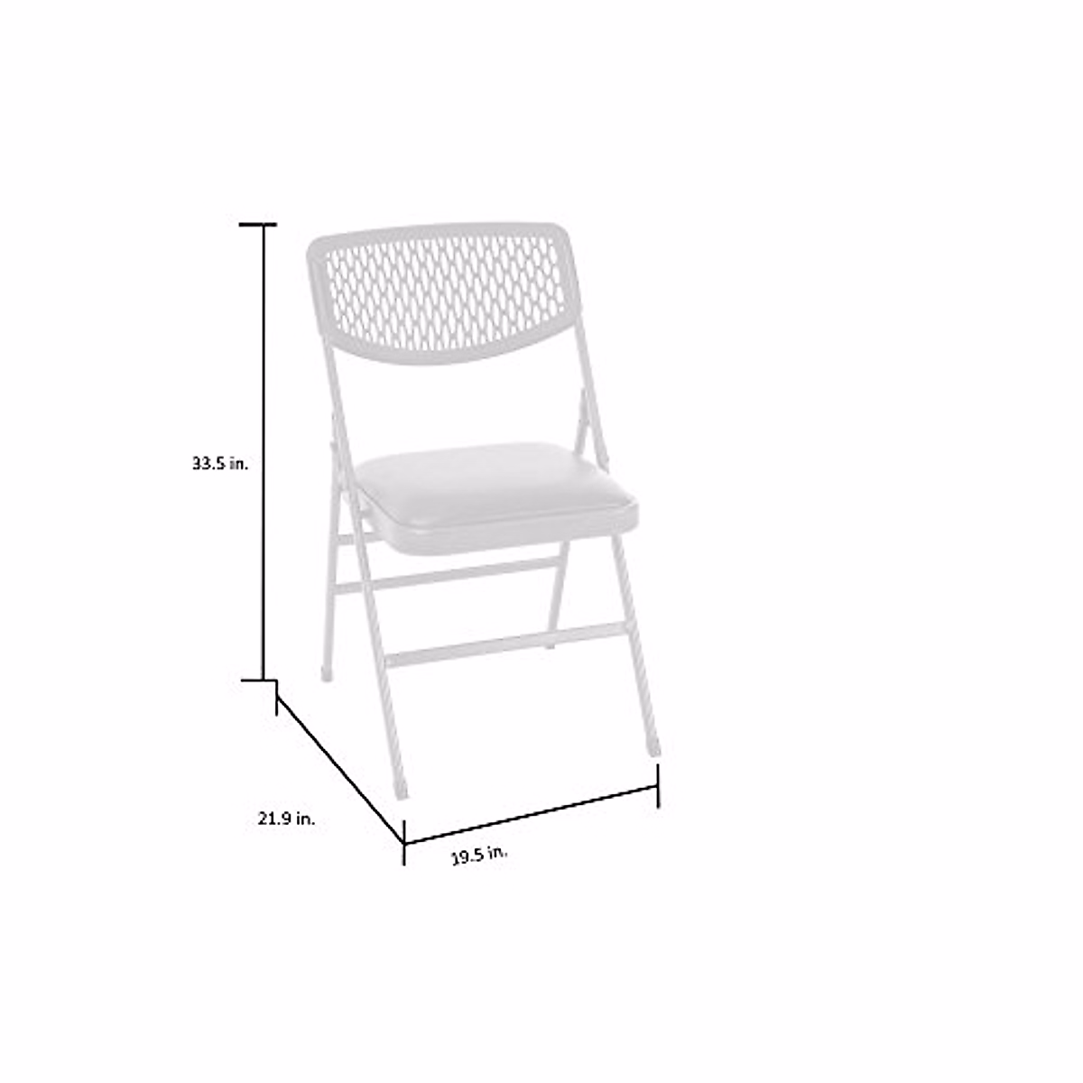 Cosco Products 60861BLK4E Commercial Fabric Folding Chair, Black