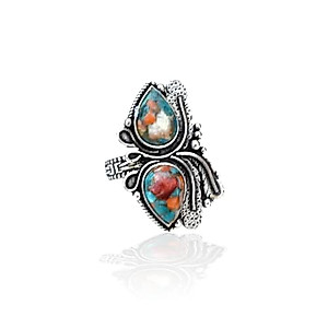 Rekha Gems Oyster Copper Turquoise Ring, 925 Sterling Silver Ring, Vintage Ring , Handmade Ring, Birthday Gift, Daily Wear Ring, Boho and Hippie, Ring, Turquoise Ring, Turquoise Jewelry- TQ-56 (8.50 US)