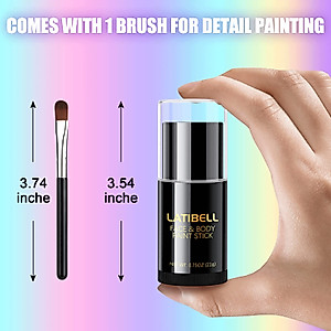 Pink Face Body Paint Sticks for Kids Adults, Oil Based Halloween Face Painting Kit with Brush, UV Neon Body Paint Pink Eye Black Stick for Sport Match Football Cosplay Costume Party, 0.75 oz