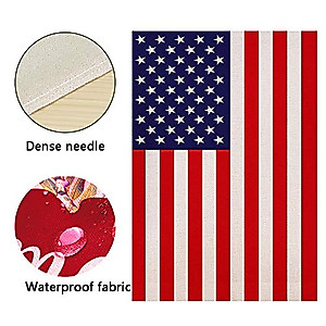 USA Garden Flag Double Sided American Flag Garden Flag Thick Weatherproof Burlap 4th of July Garden Flag ​US Garden Flag Perfect Decor for Outdoor Yard Porch Patio Farmhouse Lawn,12x18Inch