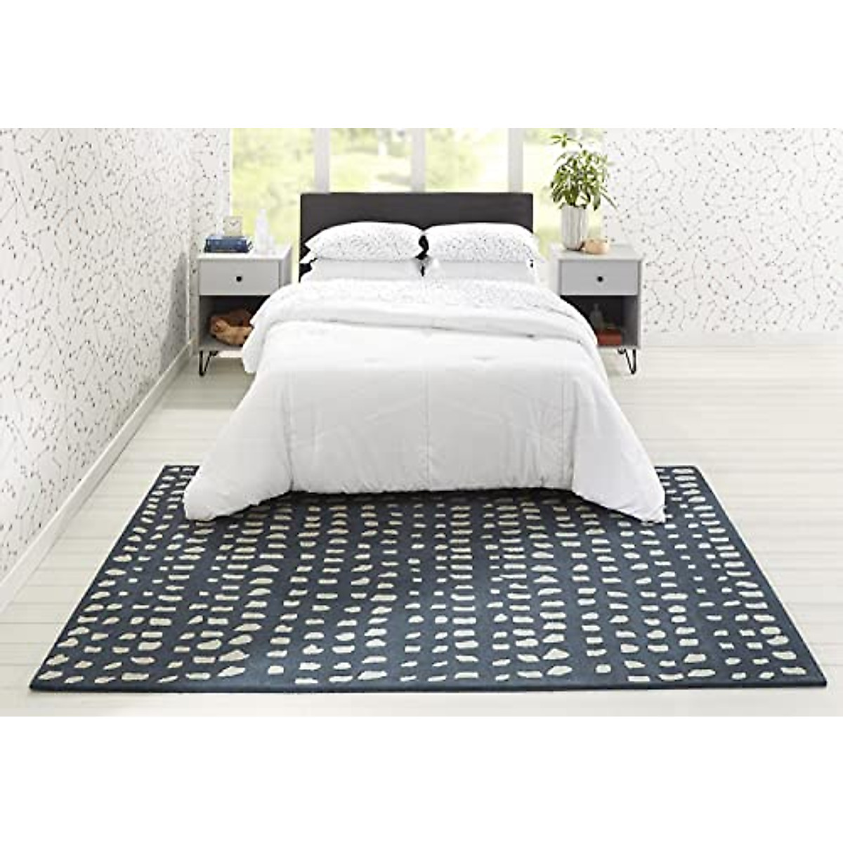 NOVOGRATZ BY MOMENI Delmar Collection Boho Dots Area Rug, 8'0 inch x 10'0 inch, Blue