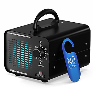 Ozone Generator 12,000mg/h & Ozone Machine Odor Removal - O3 Deodorizer, High Capacity Commercial Ozone Machine, Home Ozone Generator for Car, Rooms, Smoke and Pets - Qucship