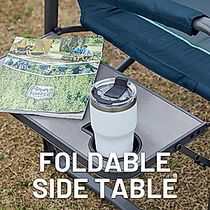 TIMBER RIDGE XXL Upgraded Oversized Directors Chairs with Foldable Side Table, Detachable Side Pocket, Heavy Duty Folding Camping Chair up to 600 Lbs Weight Capacity (Blue) Ideal Gift