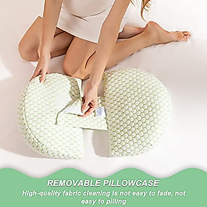 Pregnancy Pillows for Sleeping, Maternity Pillow, Supports The Belly, Back, Hips and Legs of Pregnant Women, Pregnancy Must Haves Body Pillow, Adjustable and Removable Pillowcase,Golden.
