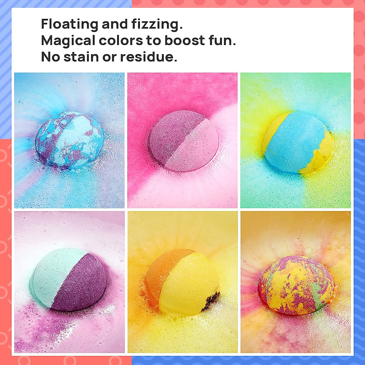Bath Bombs for Kids and Women - Bubble Bath Shower Salts for Women - Relaxing Bathbombs Set for Women - Bath Essentials Shower Bubble Steamers (12-Pack ･ Bath Bombs)