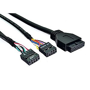 XT-XINTE 3.5" 9Pin to 2 USB 2.0 Hub Front Panel with HD Audio Mic Interface for PC Desktop 3.5Inch Floppy Disk Bay Expansion