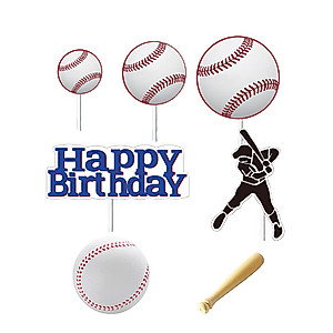 Baseball Hat Cake Topper with Hat Happy Birthday Sign for Baseball Sport Party